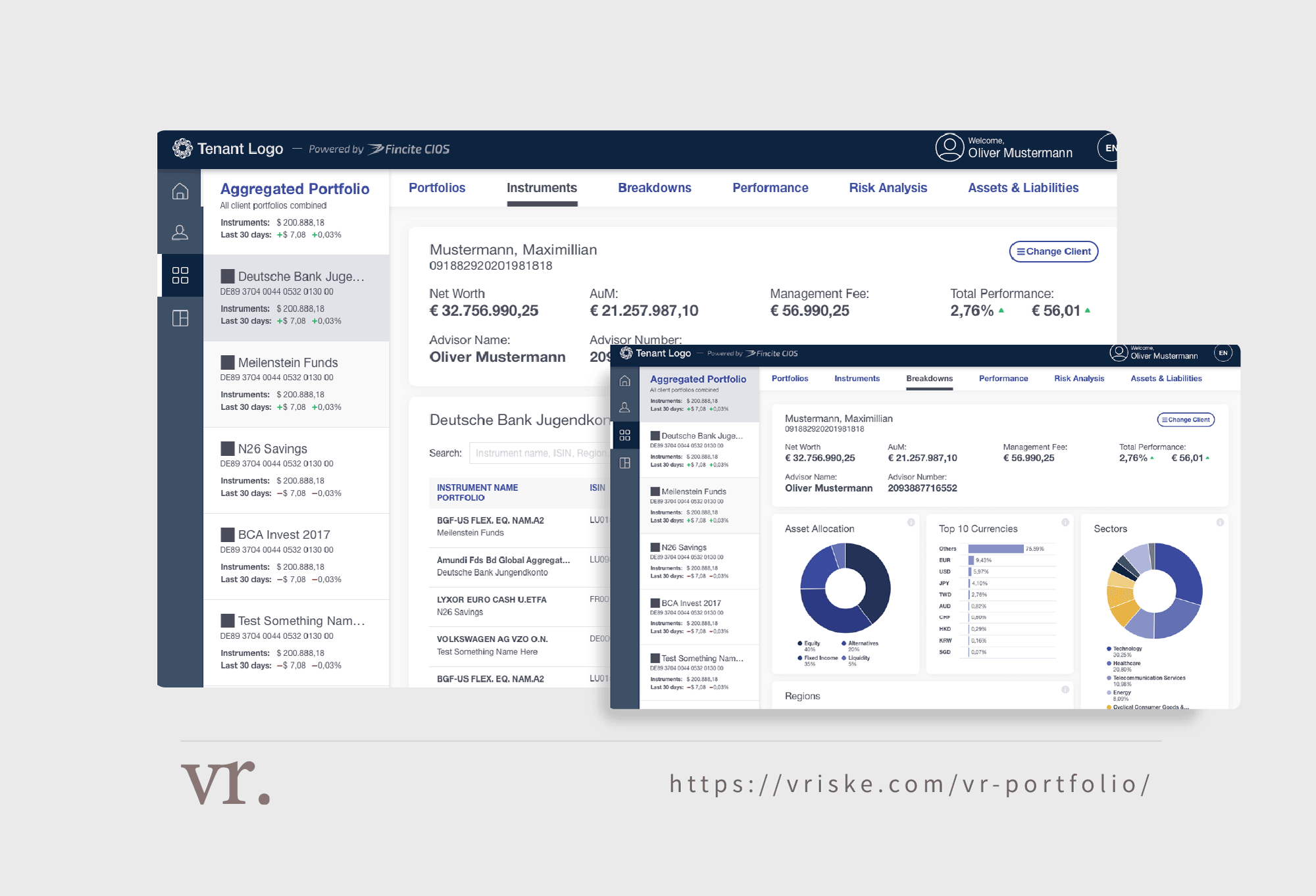 CIOS Wealth Management Dashboard · Vriske CIOS Wealth Management Dashboard · Vriske